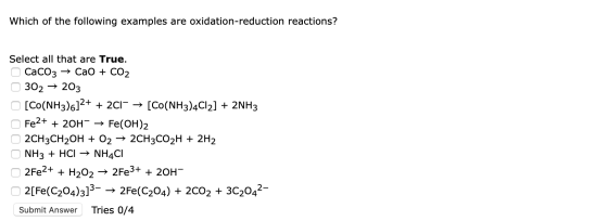 which-of-the-following-examples-are-oxidation-reduction-reactions