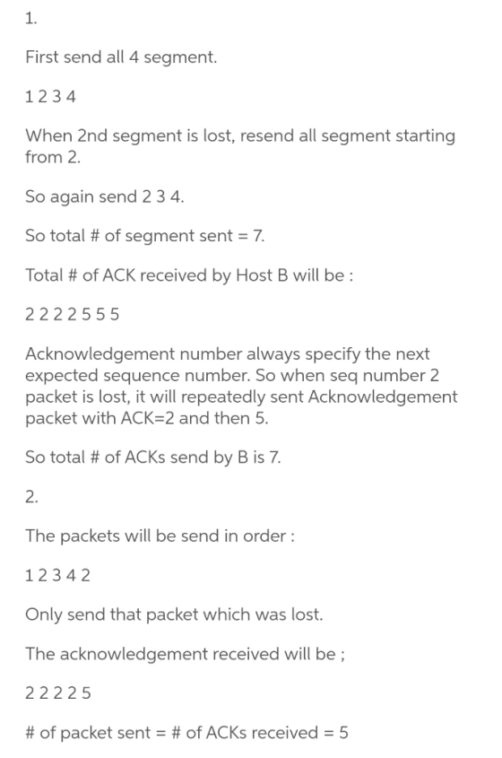 Compare GBN, SR, and TCP (no delayed ACK). Assume that the timeout ...