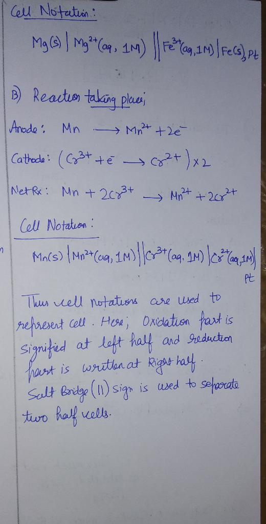 A) Write the cell notation for an electrochemical cell consisting of an ...
