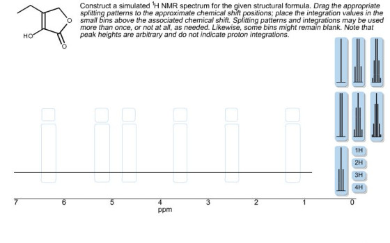 Construct a simulated 1H NMR spectrum for the given structural formula ...