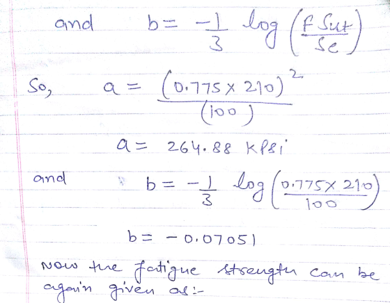 A steel rotating-beam test specimen has an ultimate strength of 210 ...