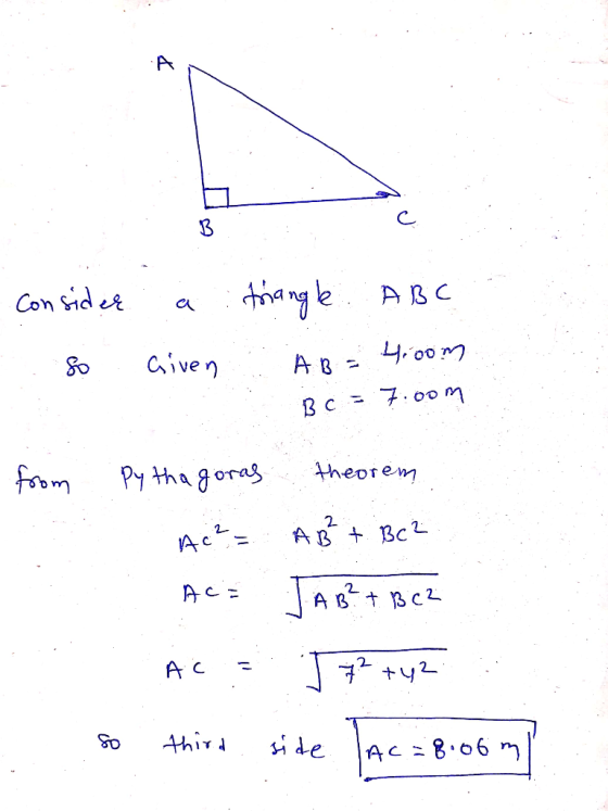 In a certain right triangle, the two sides that are perpendicular to ...