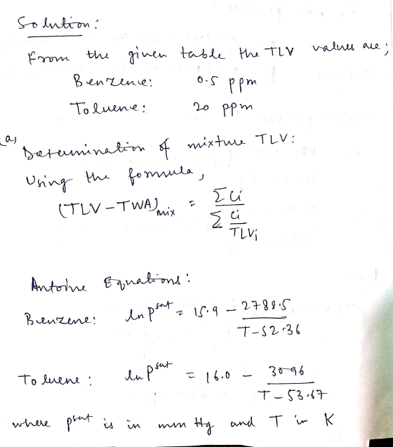 3-5. An ideal liquid mixture of benzene and toluene (50% by volume each ...