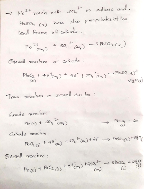 The standard half-cell reactions of lead acid battery is: 2) ЕФN Half ...