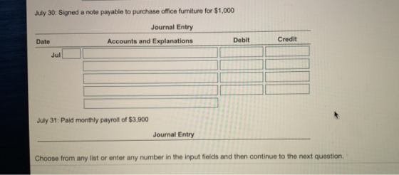 Journalize the following transactions. Include dates and a brief ...