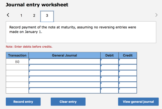 Exercise 9-4 Interest-bearing notes payable with year-end adjustments ...