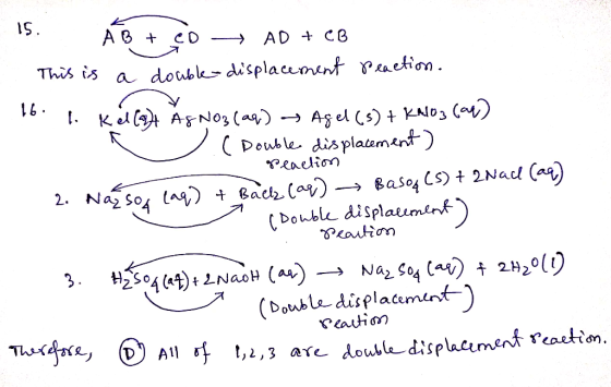 15) 15) What type of reaction is the generic equation AB+CD-AD+CB? A ...