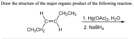 Draw the structure of the major organic product of the following ...
