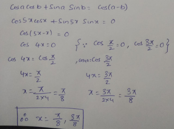 Find all solutions of the equation in the interval (0,2). cos 5x cos x+ ...