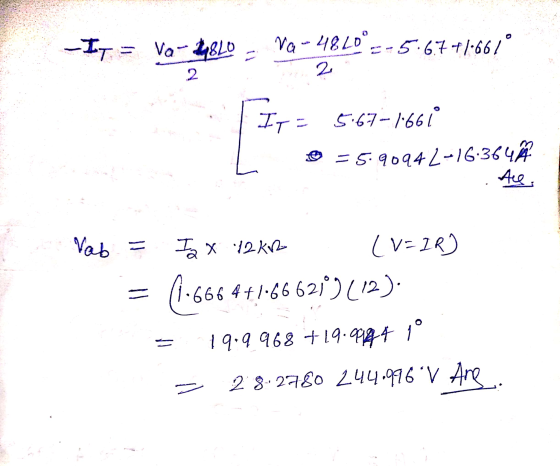 For the circuit shown, find Vab, It, I, & Iz using mode voltages. I 12 ...