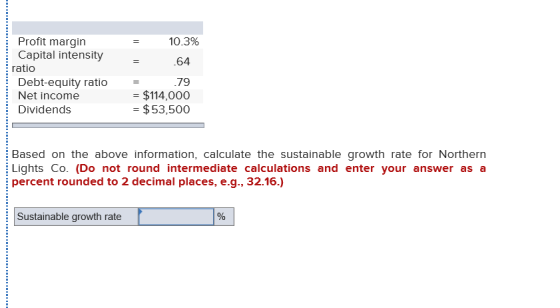 Profit margin Capital intensity ratio Debt-equity ratio Net income ...