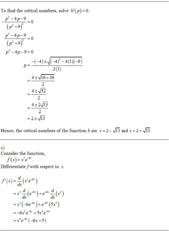 Find the critical numbers of the function. (Enter your answers as a ...