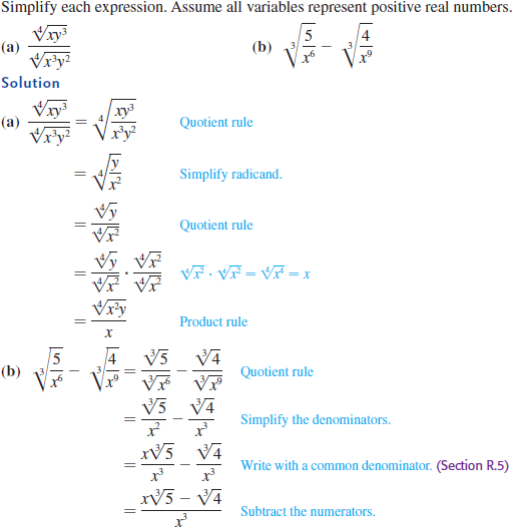 Simplify expression. Assume all variables represent positive real ...