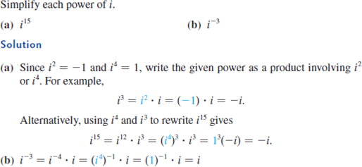 Simplify power of i. See EXAMPLE.EXAMPLE SIMPLIFYING POWERS OF i ...